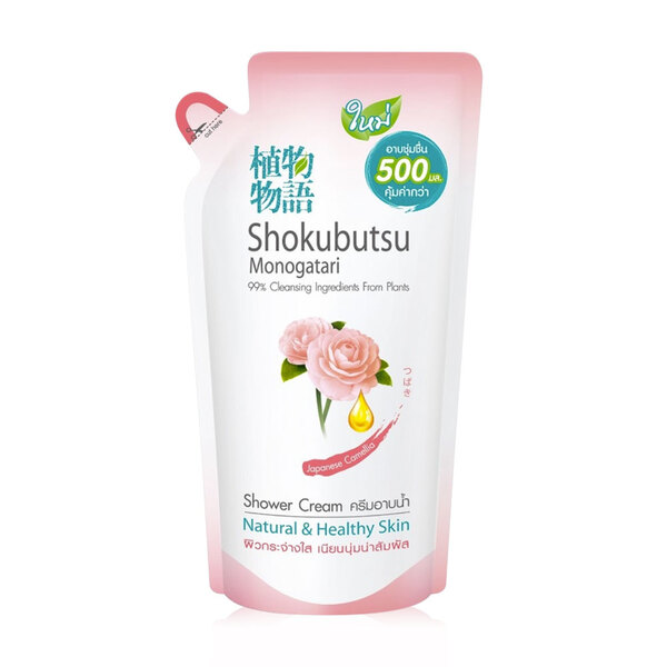 Shokubutsu Monogatari Whitening Cherry & Hokkaido Milk Shower Cream Refill 500ml