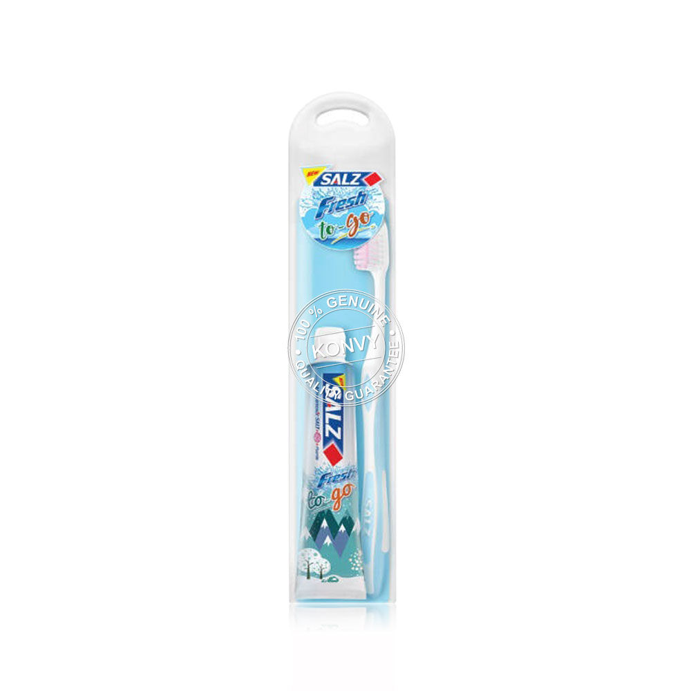 SALZ Fresh To-Go Toothpaste 96g + Toothbrush Set [Random Color]