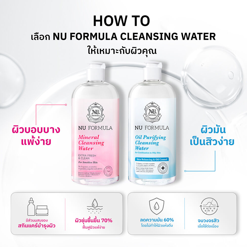 Nu Formula Mineral Cleansing Water For Sensitive Skin [510ml x 2pcs]