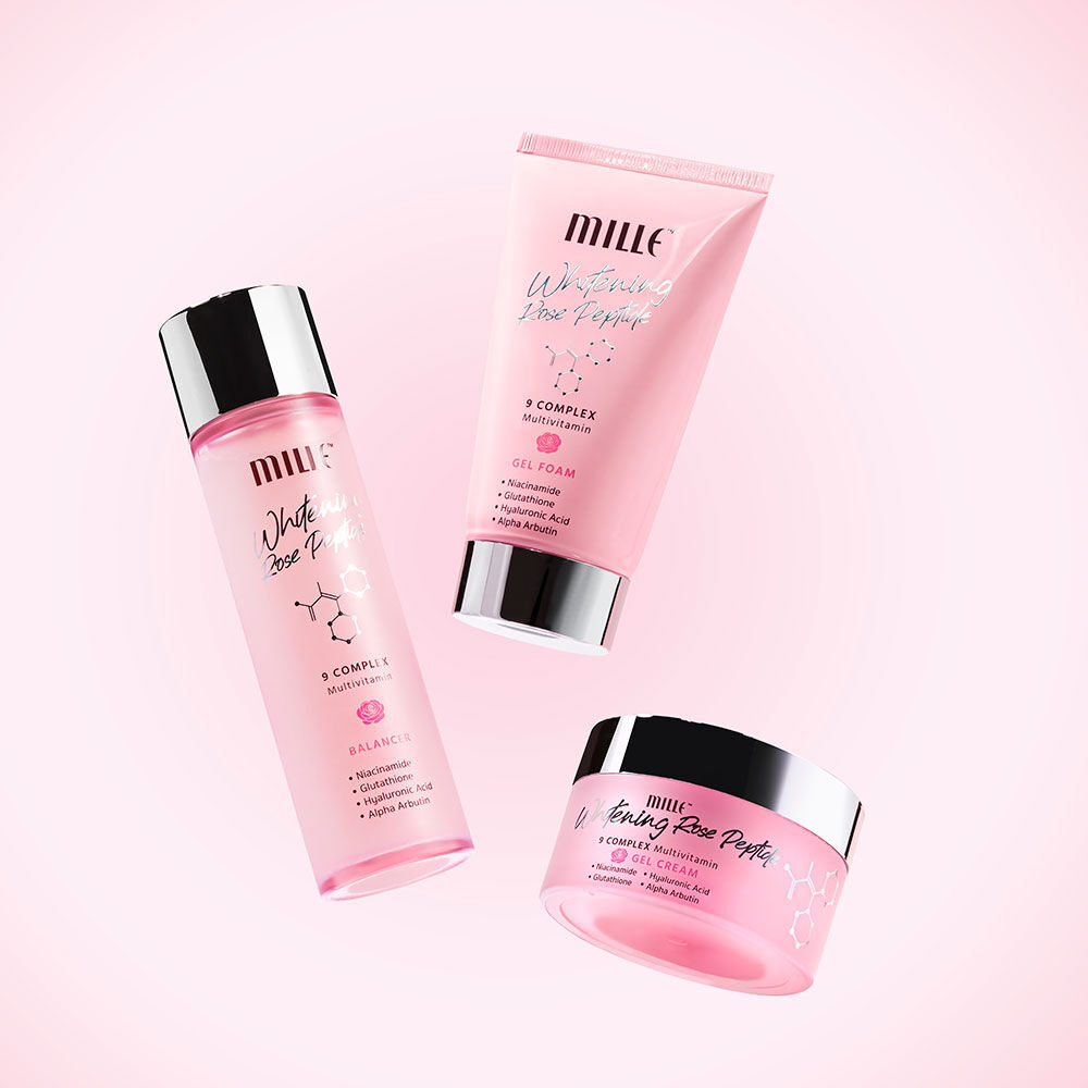 Mille Whitening Rose Peptide 9 Complex Gel Foam 100g